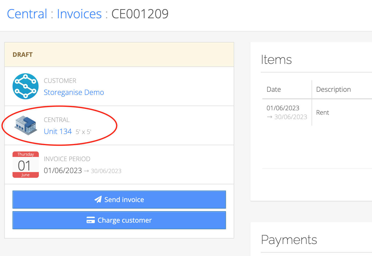 Units: Invoices - Storeganise Help
