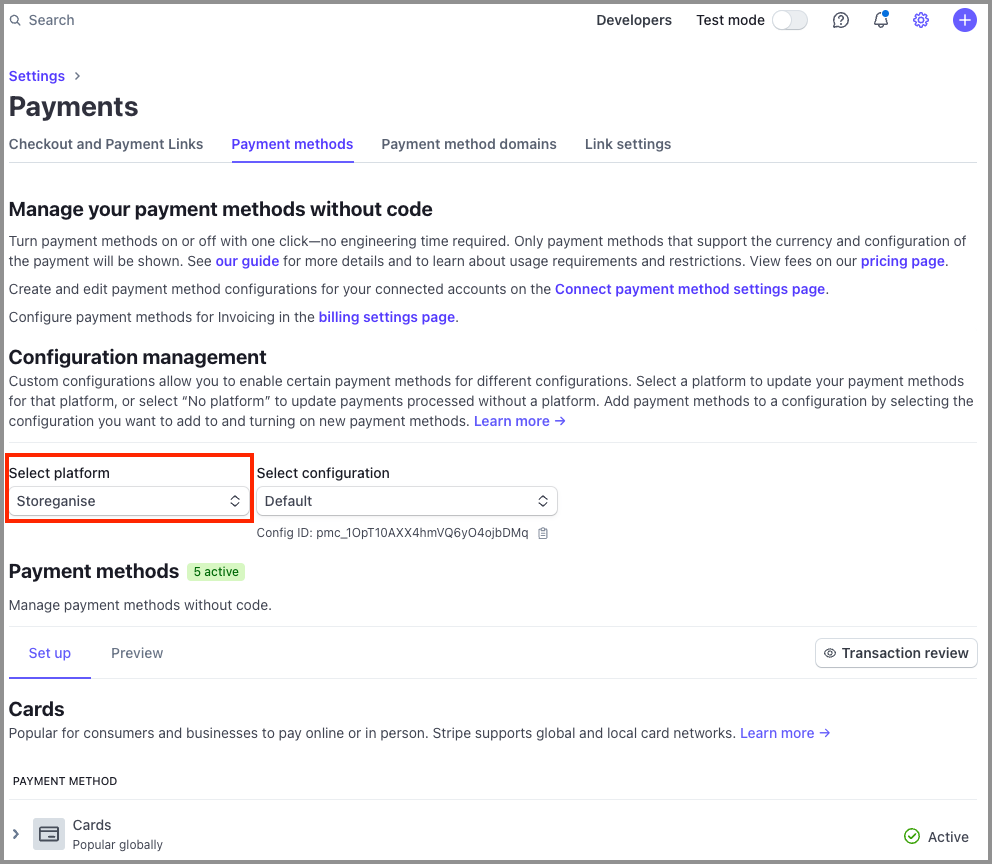 Setting up Stripe payment methods - Storeganise Help