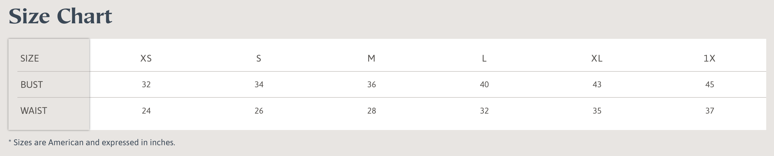 Size Chart - Archer Themes Knowledge Base