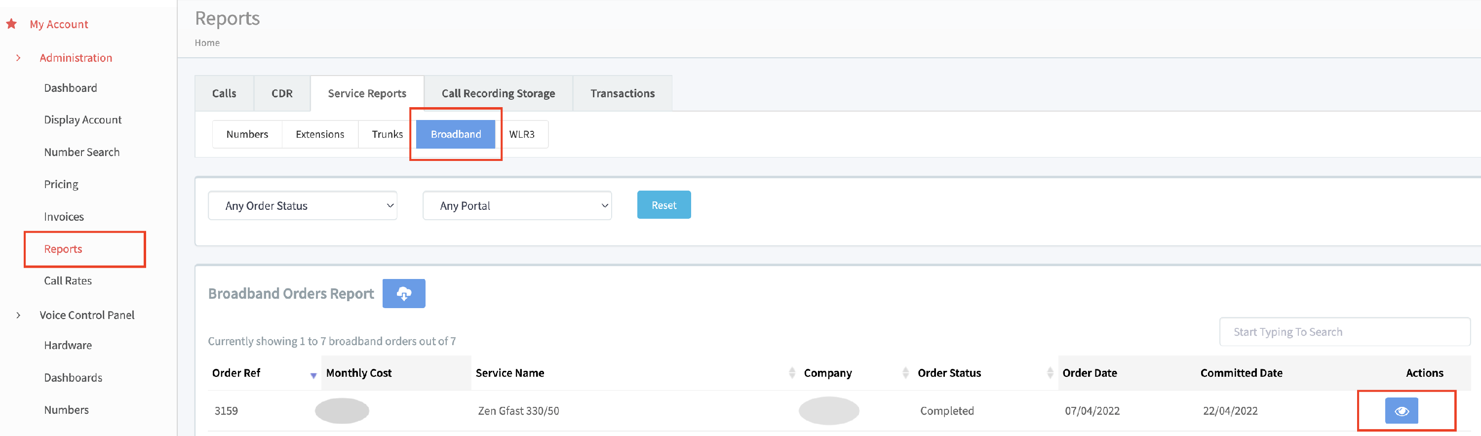 Broadband order details - Packnet Knowledge Base