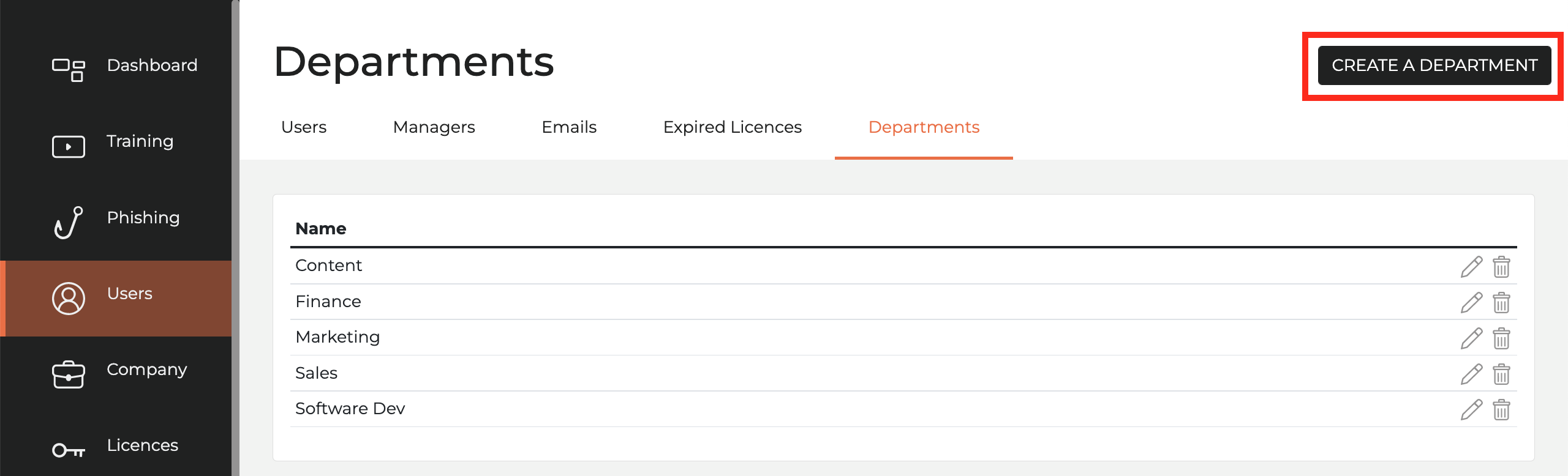 Creating Departments - Support Centre