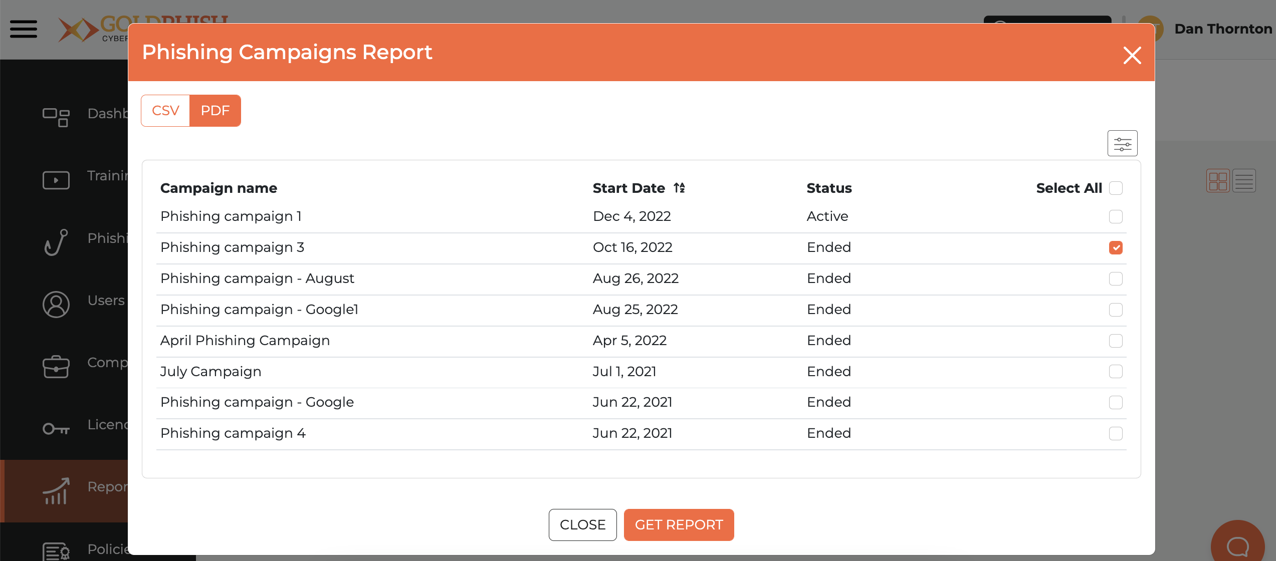 Reporting - Support Centre