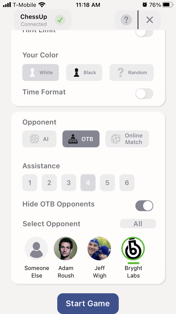 How to Setup a Game - App - ChessUp Knowledge Base