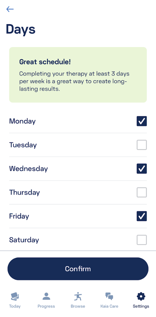 Set Session Reminders - Kaia Health Help Center