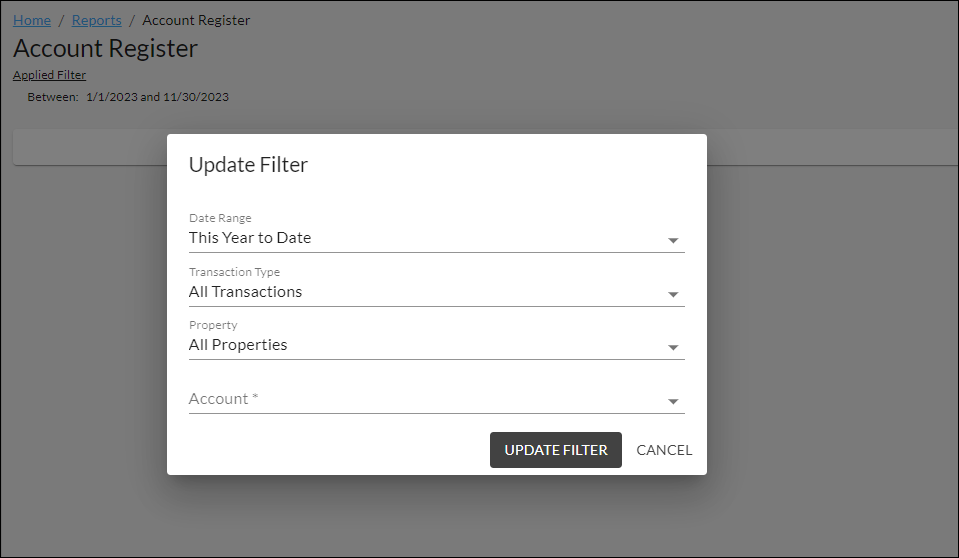 The Account Register Report - REI Hub Knowledge Base