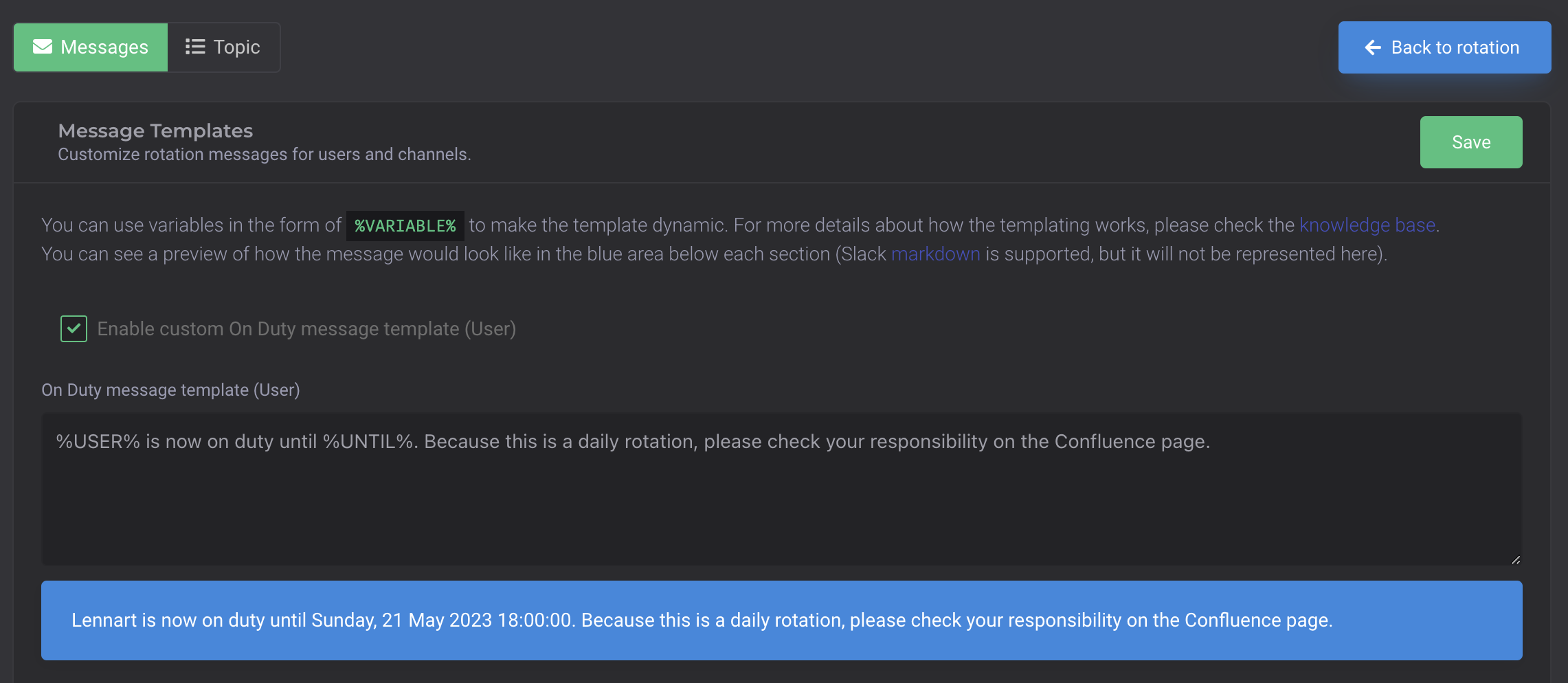 Message Management - Round Robin Knowledge Base