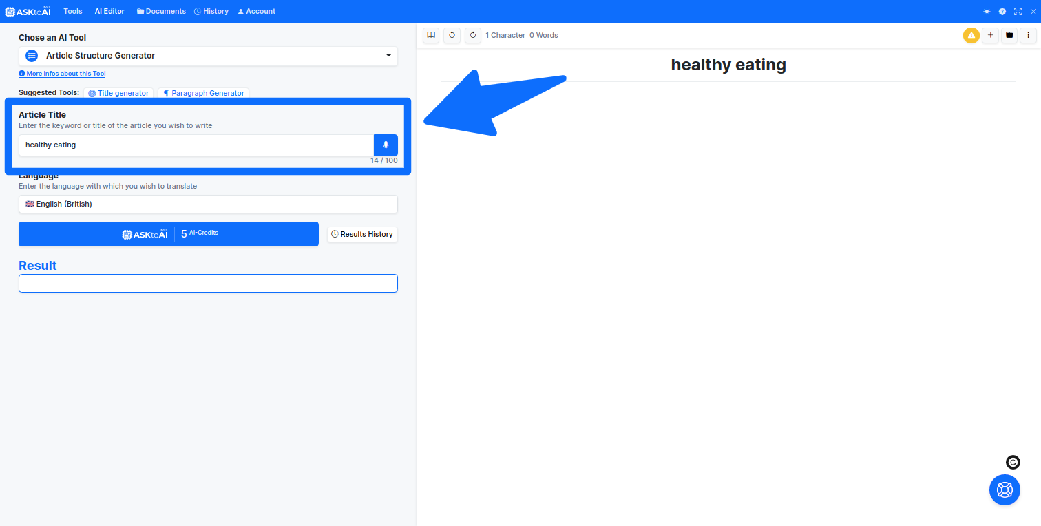 Article Structure Generator - ASKtoAI Knowledge Base