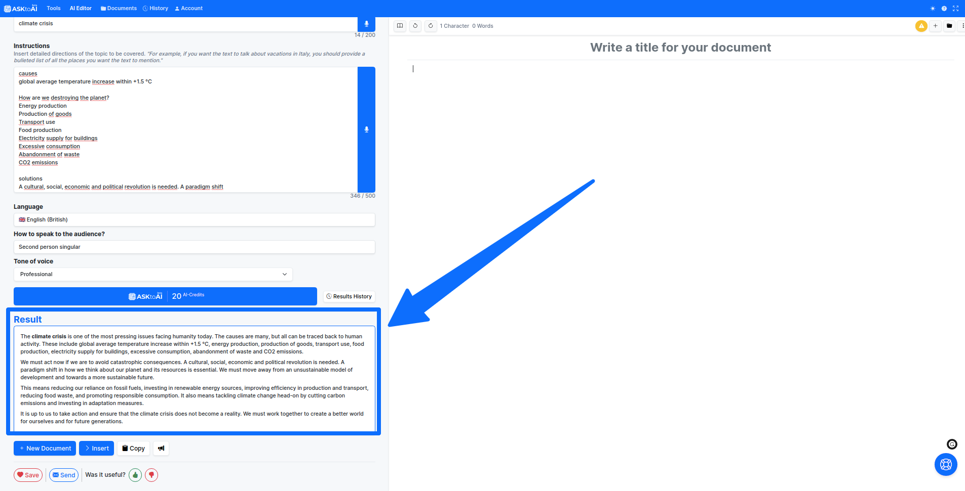 Paragraph Generator - ASKtoAI Knowledge Base