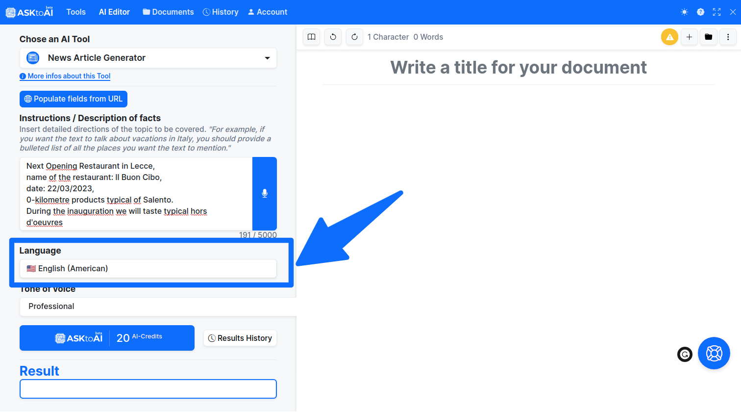 News Article Generator - ASKtoAI Knowledge Base