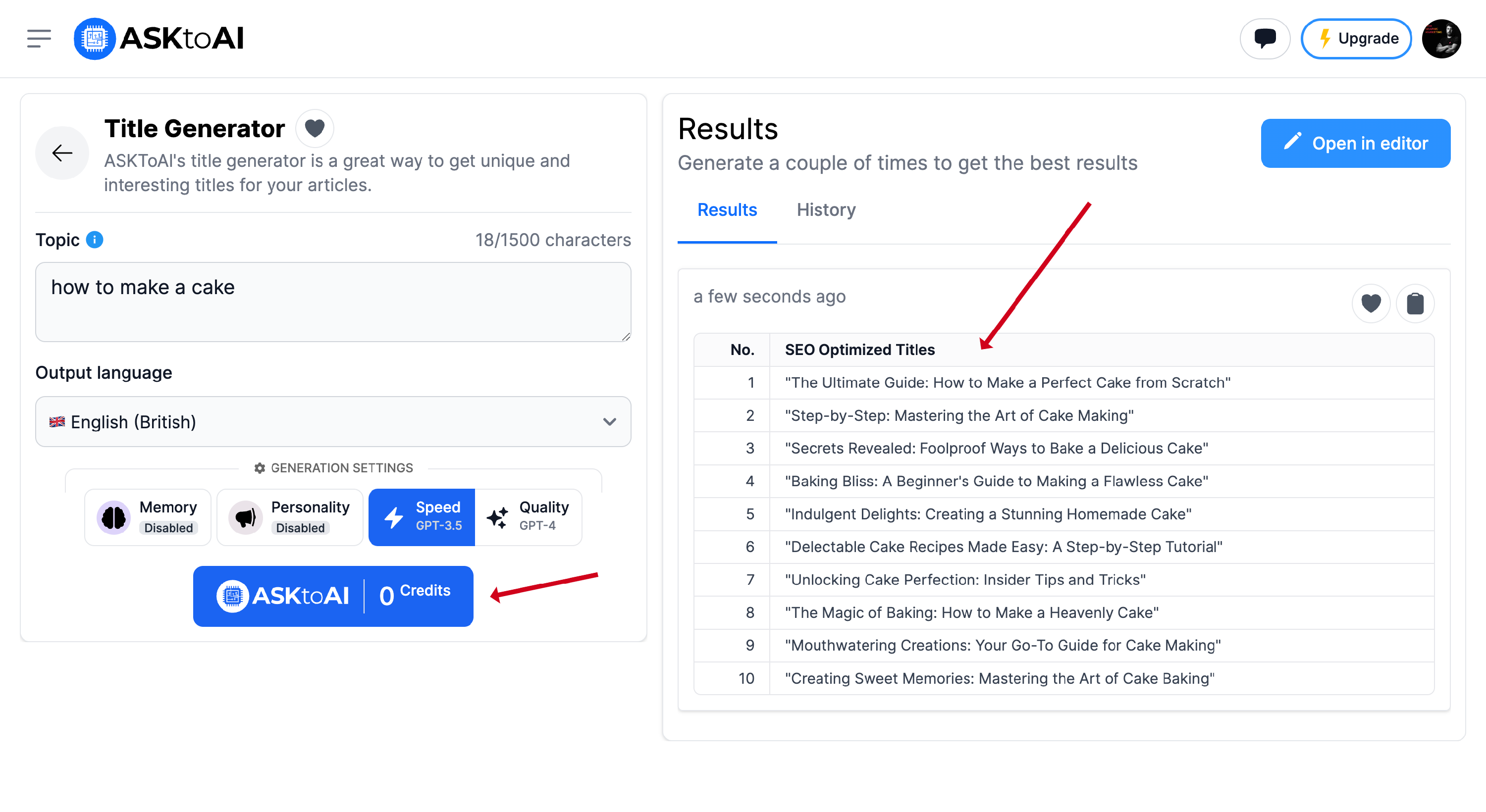 Title Generator - ASKtoAI Knowledge Base