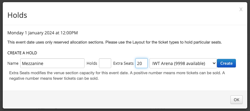 How to use general allocation holds - IWannaTicket Knowledge Base