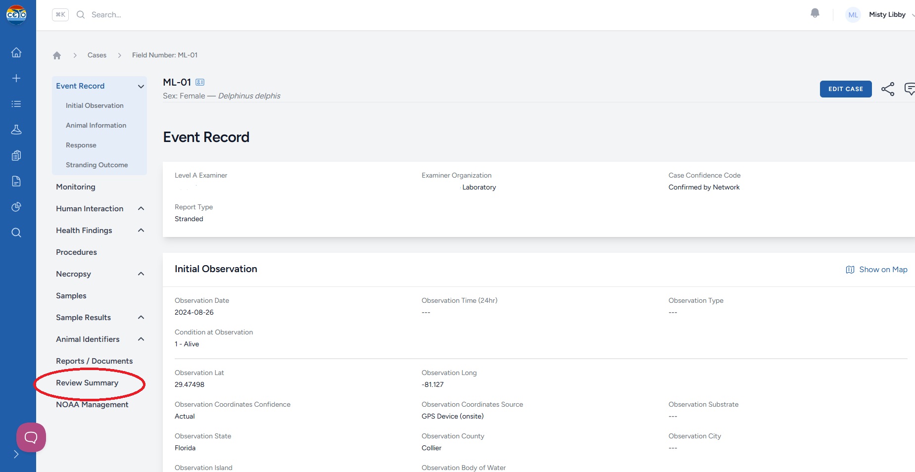 How to Manage the Review Summary Page - Wild Neighbors Database Project