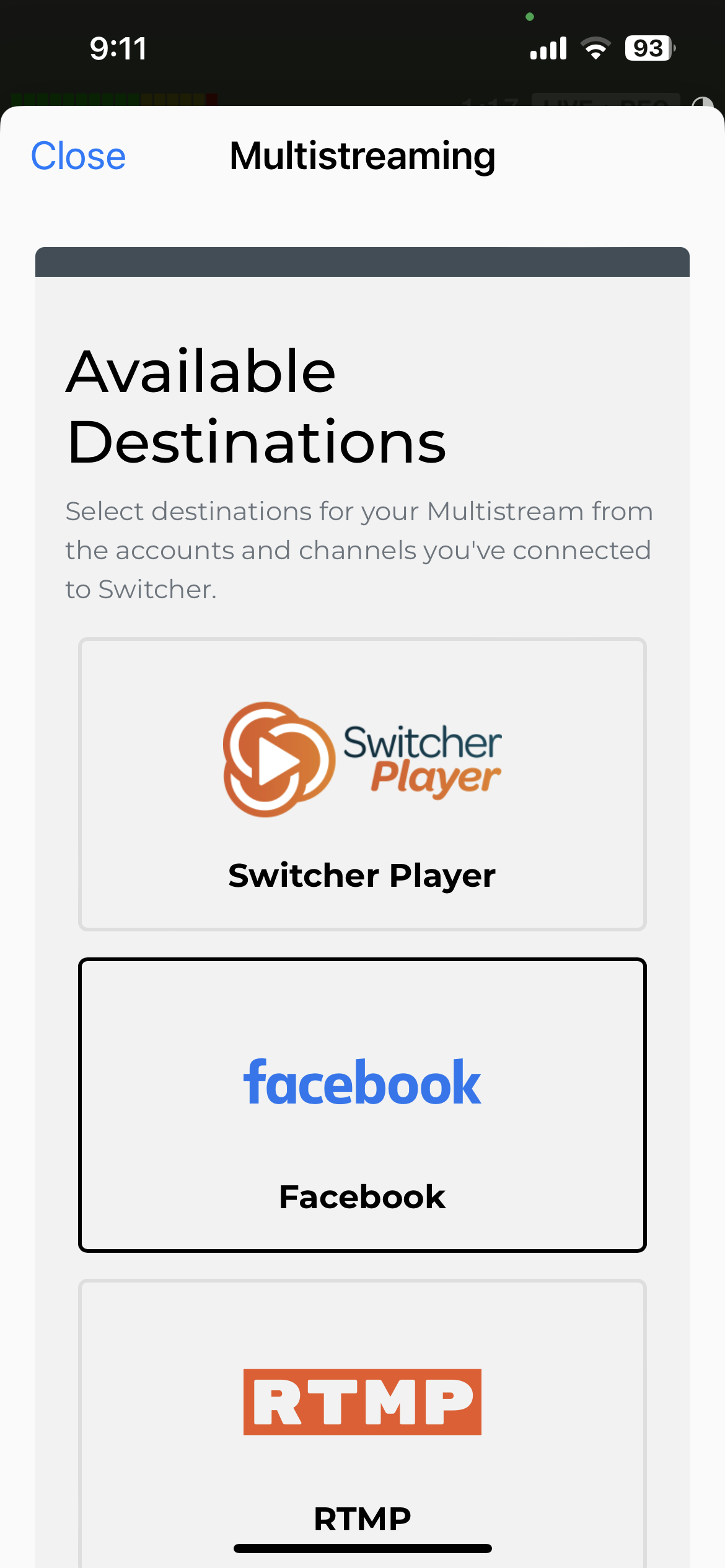 How To Livestream to Facebook and Switcher Player - Switcher Studio ...