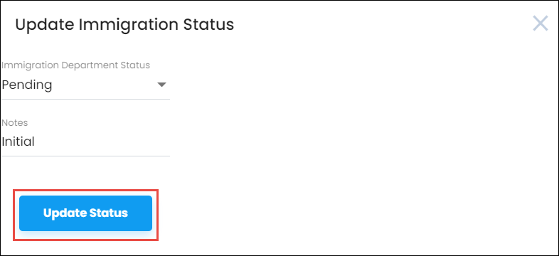 Update Immigration Status - Knowledge Base