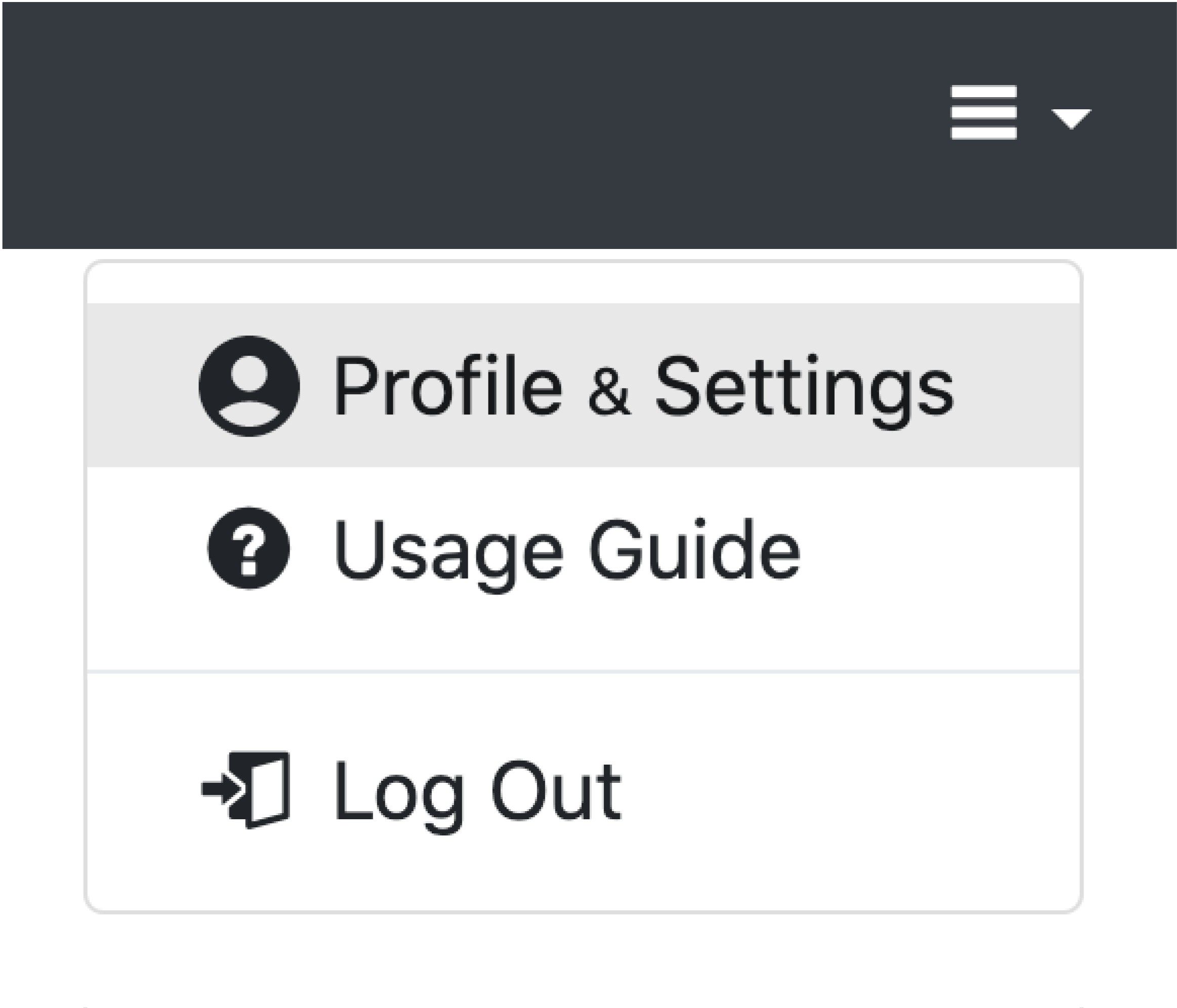 User Options Menu - Radiate Knowledge Base