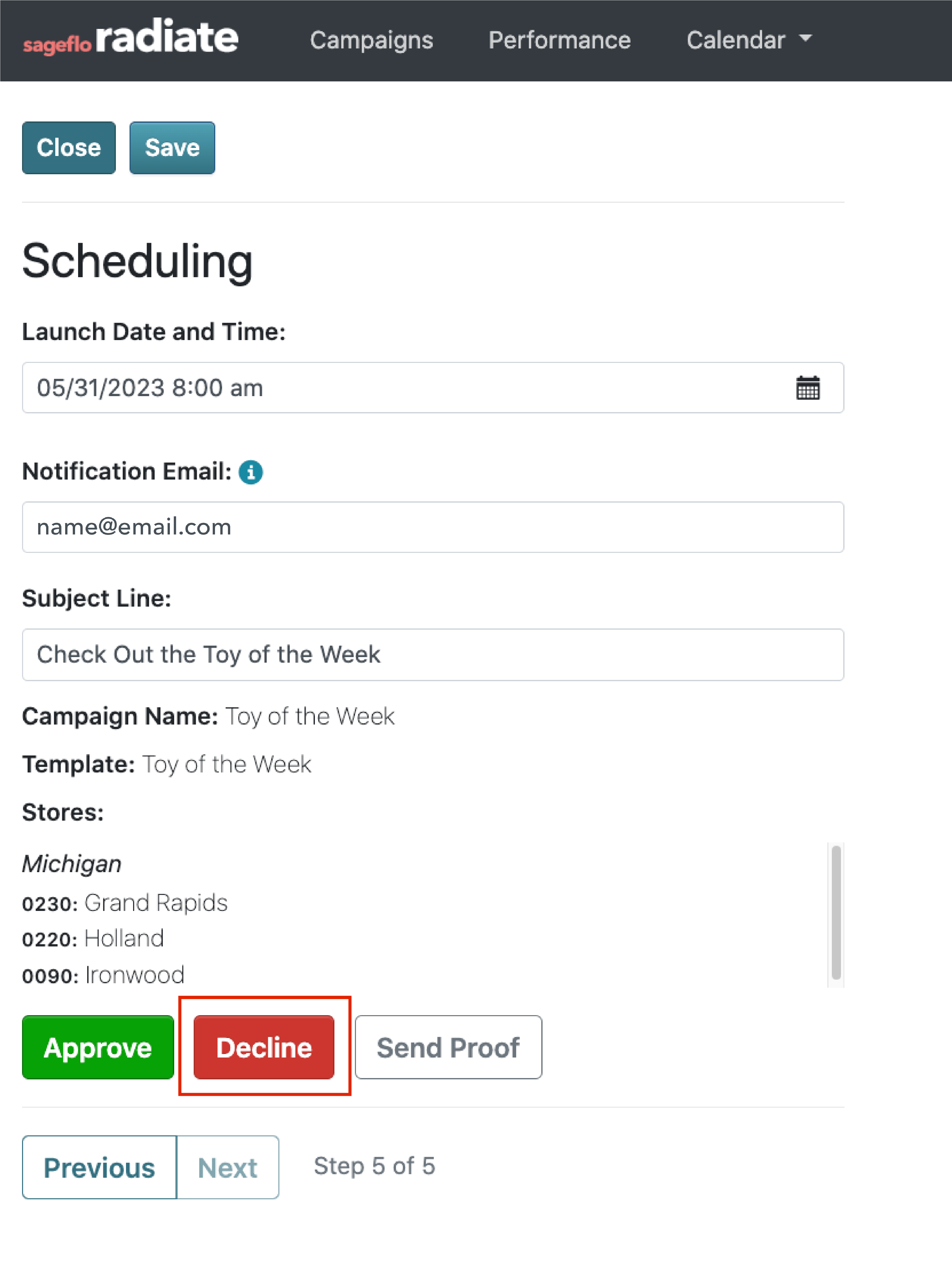 Declining Campaigns - Radiate Knowledge Base