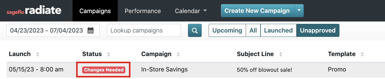 Declining Campaigns - Radiate Knowledge Base