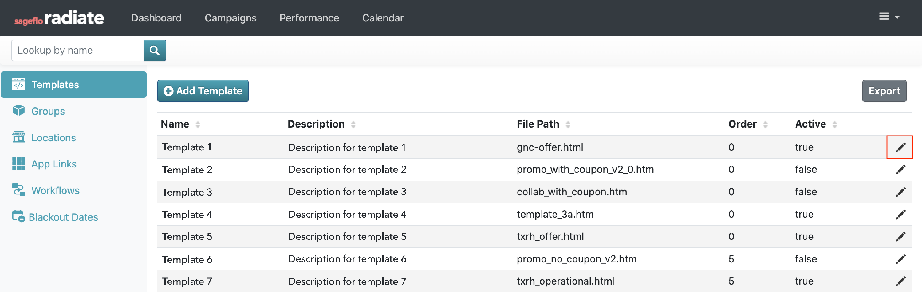 Managing Base Templates - Radiate Knowledge Base