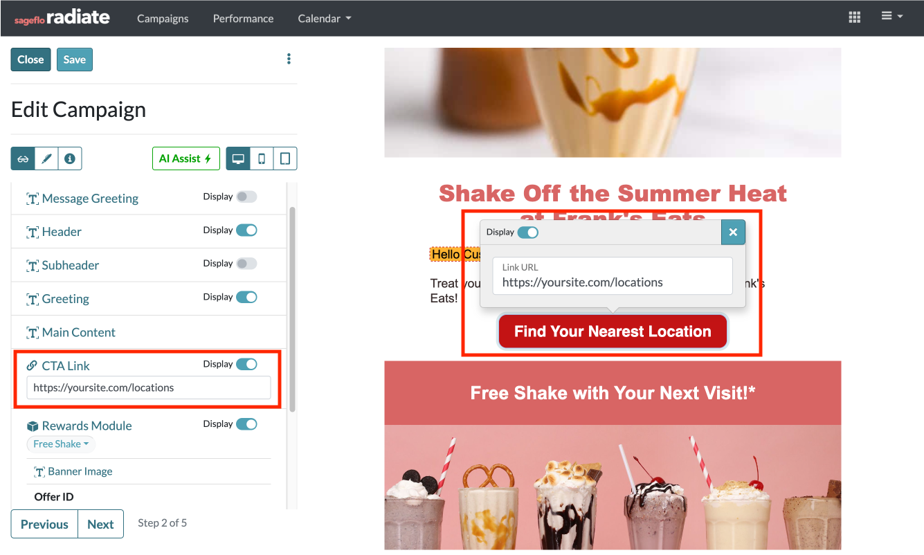Edit Campaign Content - Radiate Knowledge Base