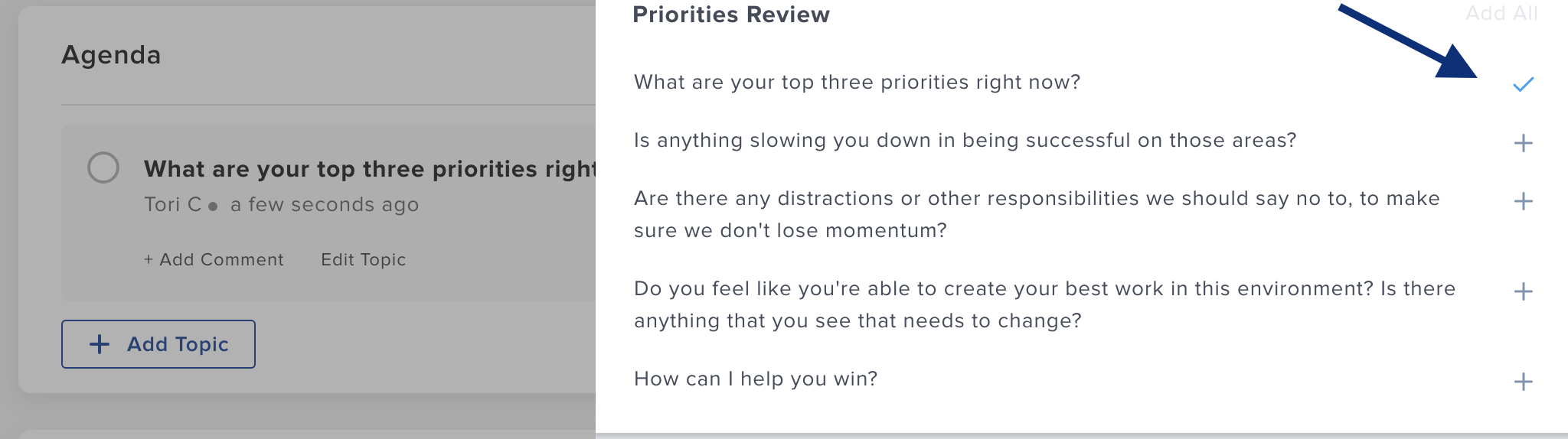 Topics, Action Items, and Templates - Leadr Knowledge Base
