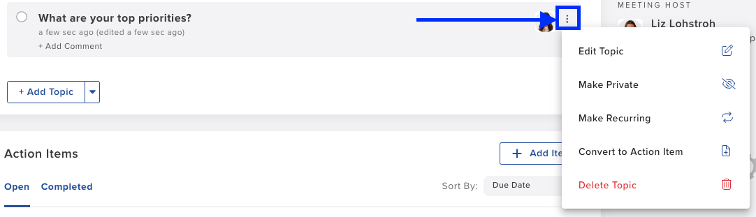 Sections, Topics, Action Items, and Templates - Leadr Knowledge Base