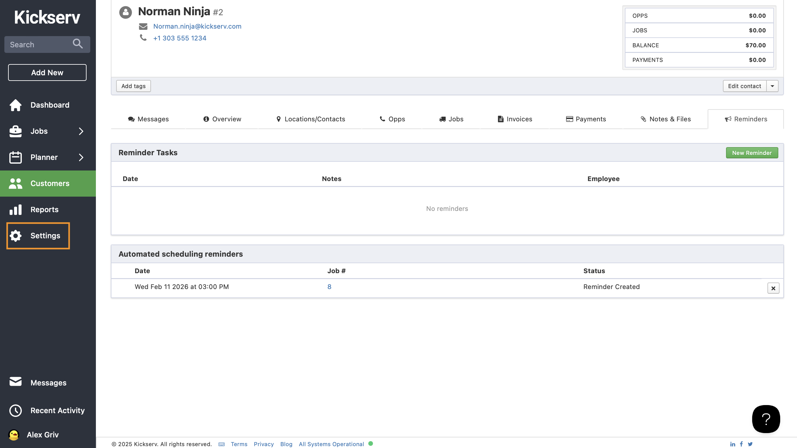 Automated Scheduling Reminders - Kickserv Knowledge Center