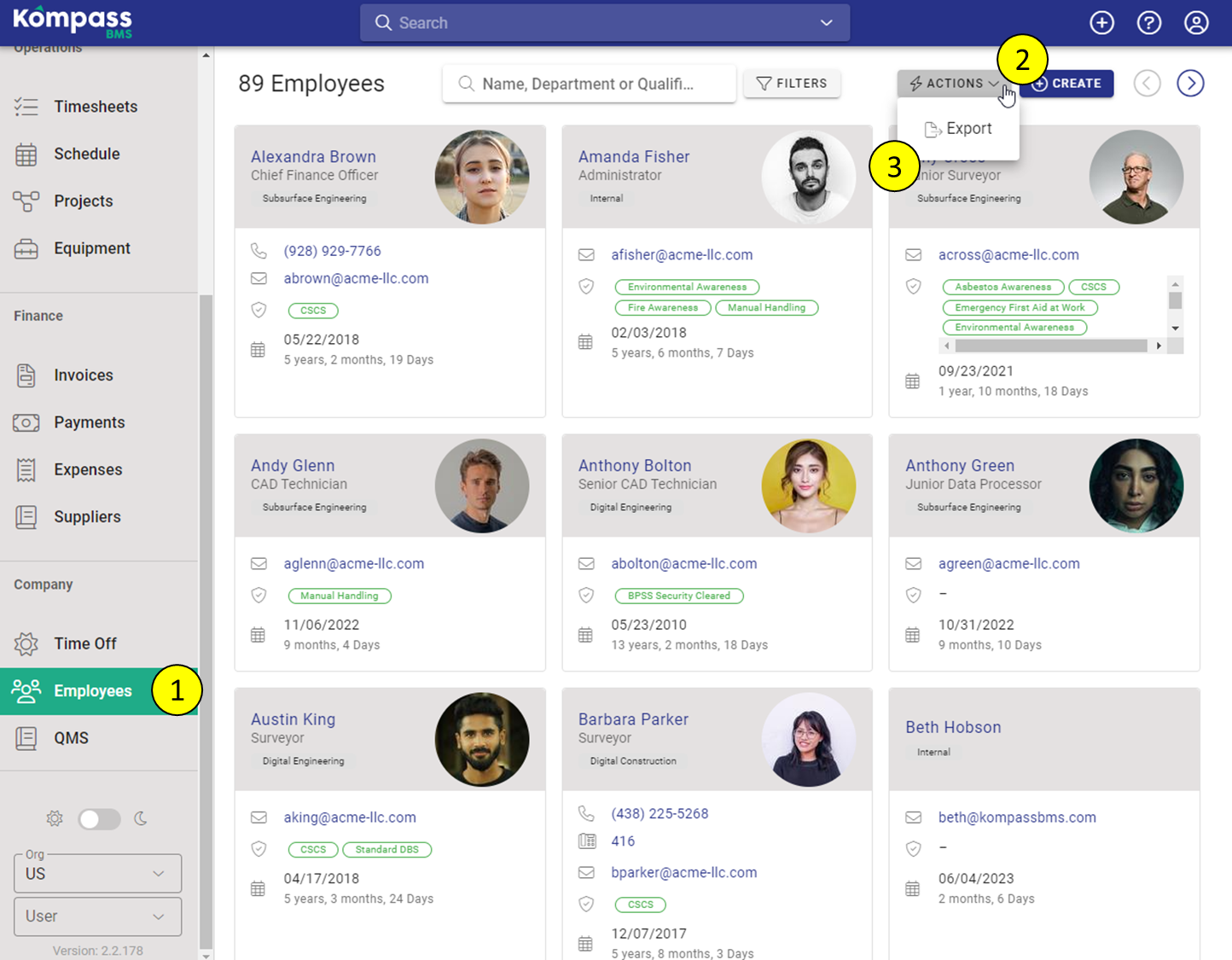 How To Export Active Users Kompass BMS Knowledge Base