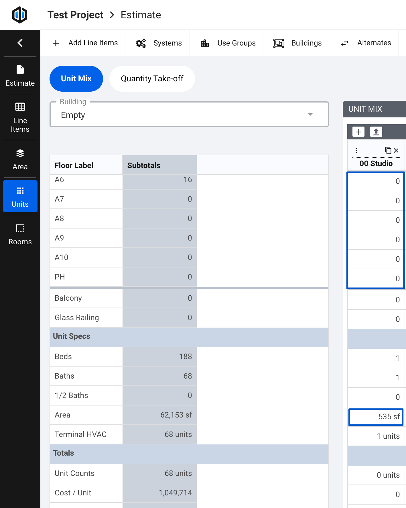 Using the Units tab in an Estimate - Ediphi Help Center
