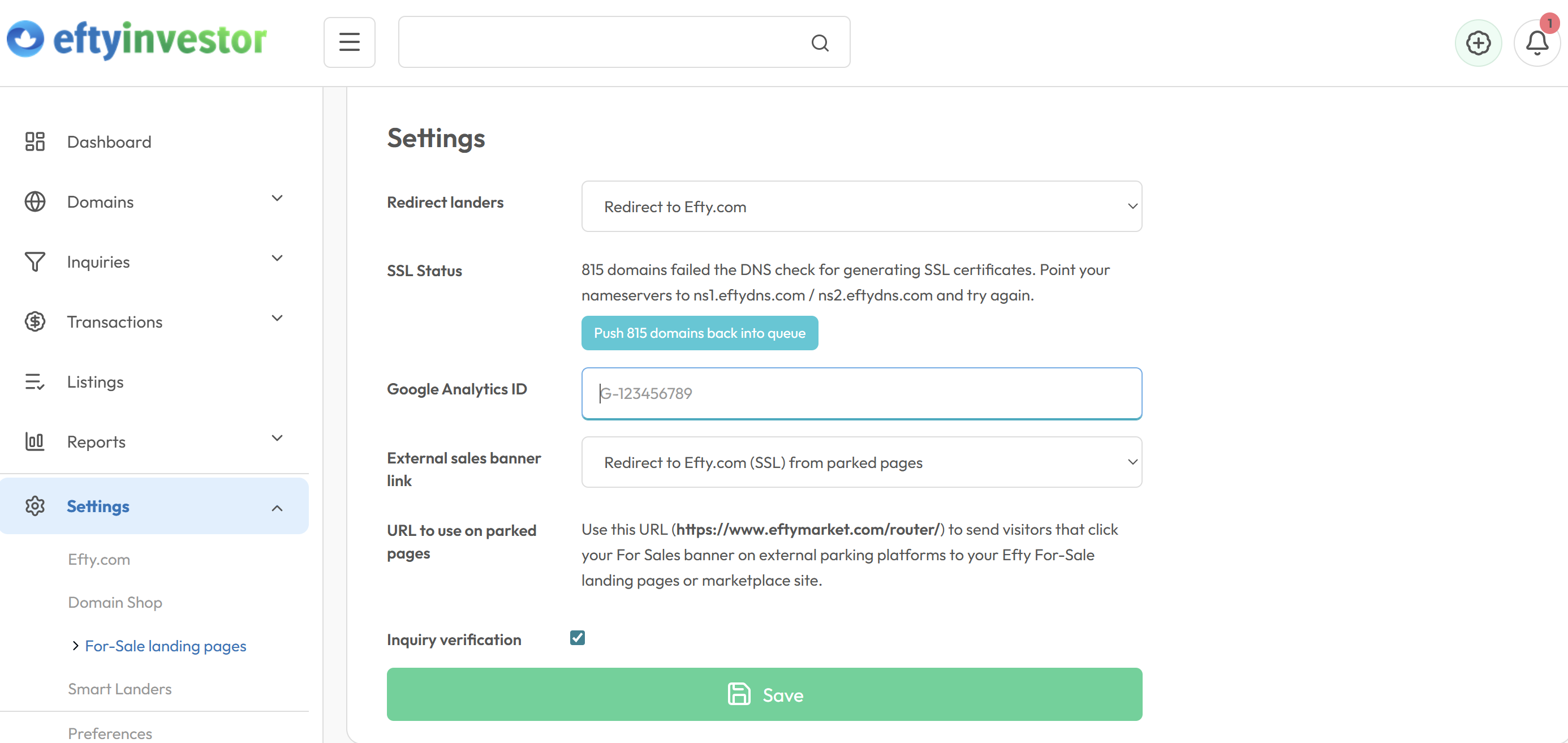 How to connect Google Analytics to Efty Investor - Efty - Knowledge Base