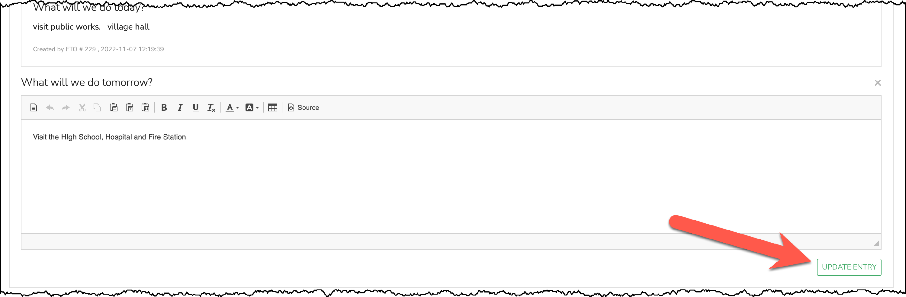 Daily Training Plan (DTP) Tab - copfto