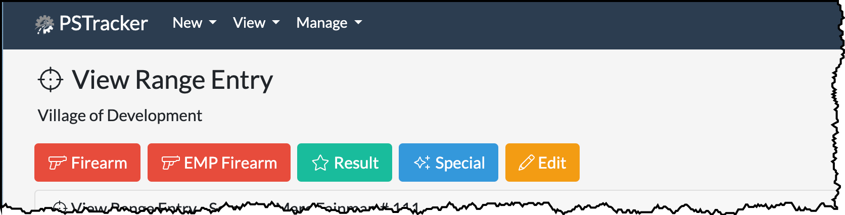 Range Navigation Menu - pstracker