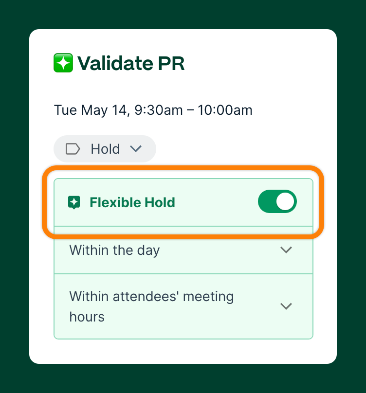 Flexible Holds - Clockwise Knowledge Base