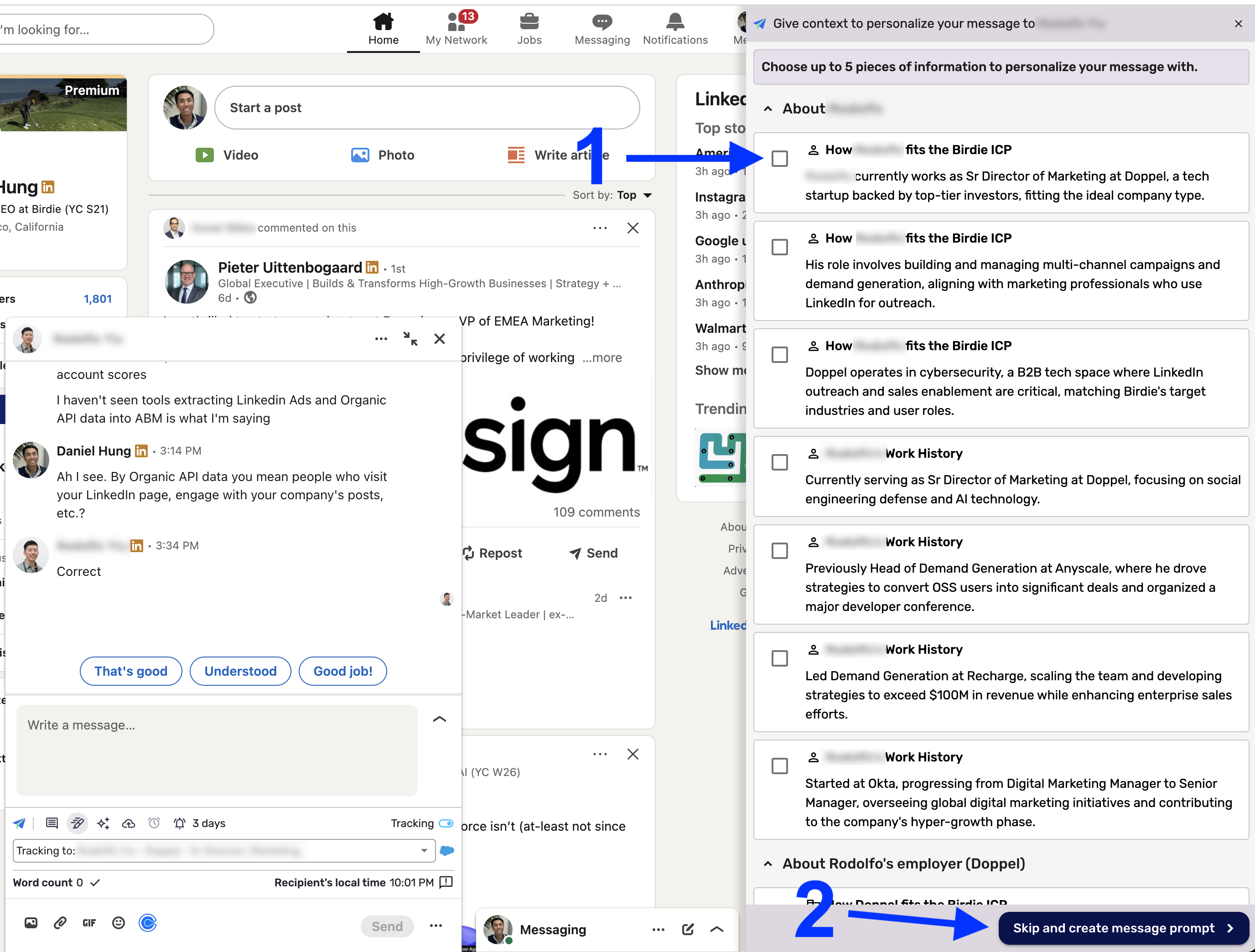 AI Message Writer - Birdie Knowledge Base