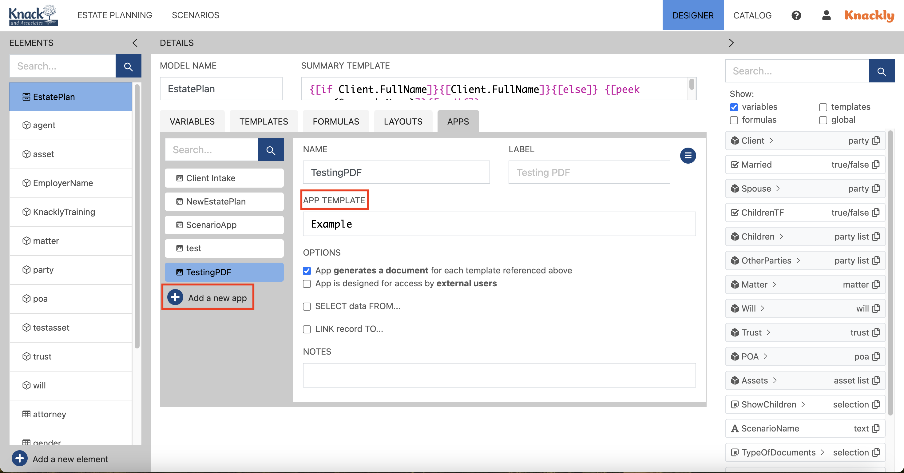 Using the PDF Designer - Knackly Support Center