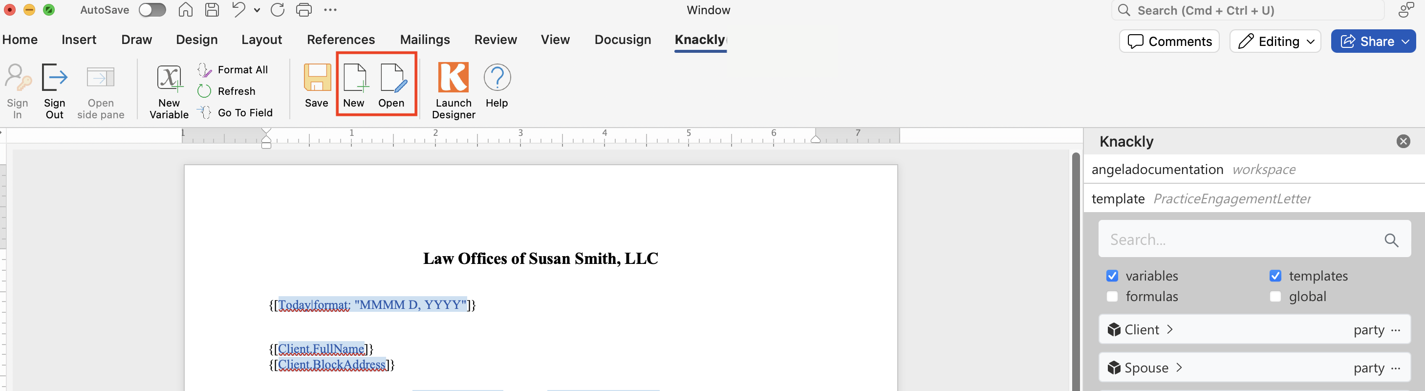 Navigating the Word Designer Add-in - Knackly Support Center