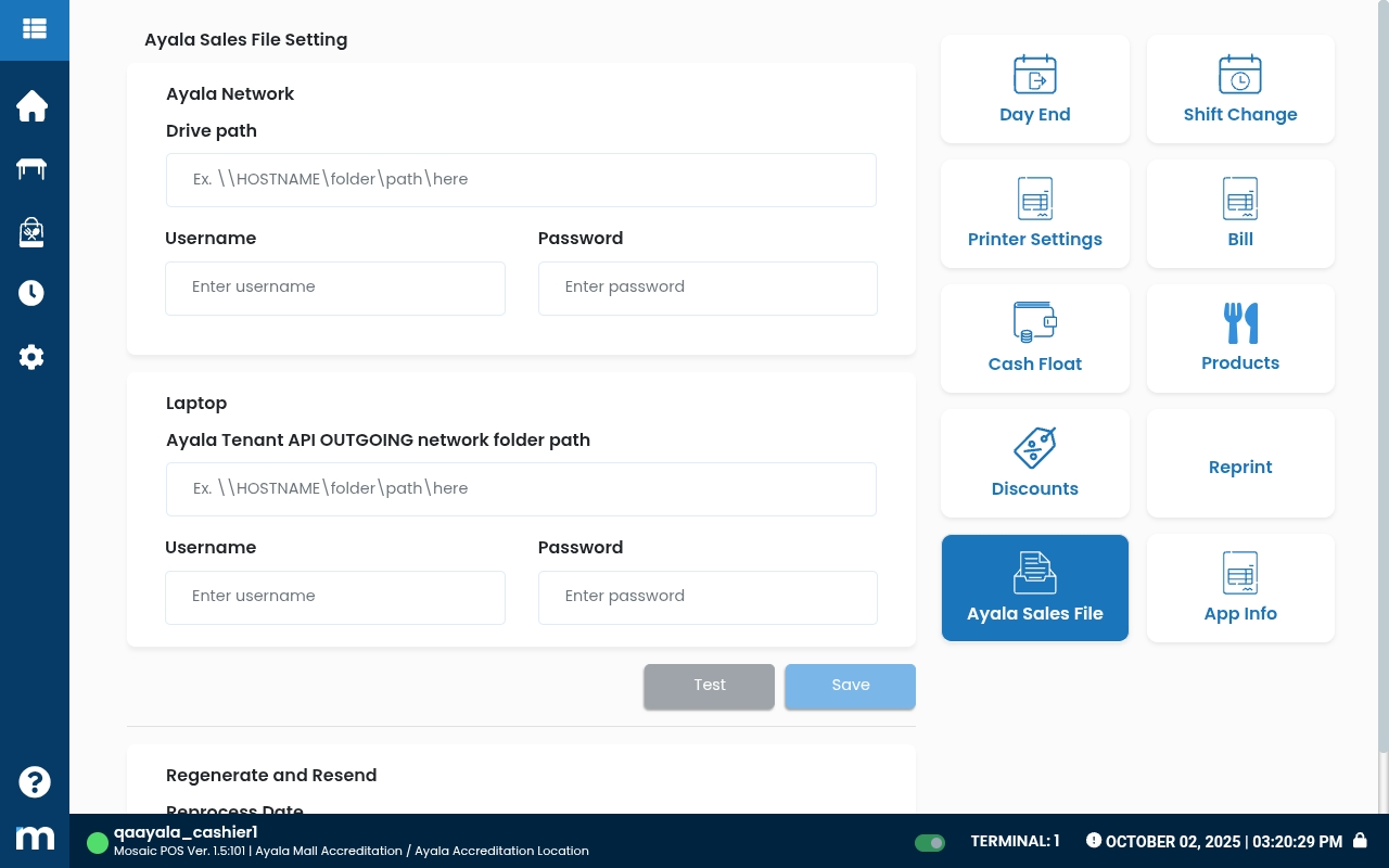 Ayala Mall Accreditation - Mosaic POS Knowledge Base